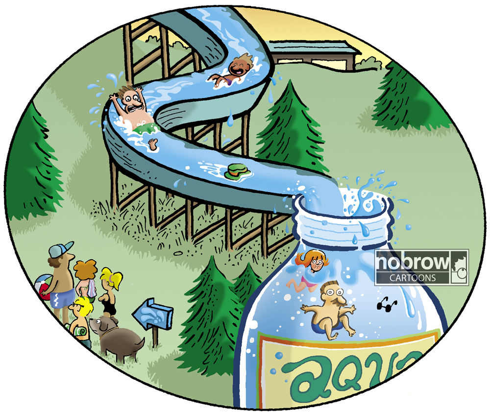 Bottled Water Slide – Mark Heath cartoons